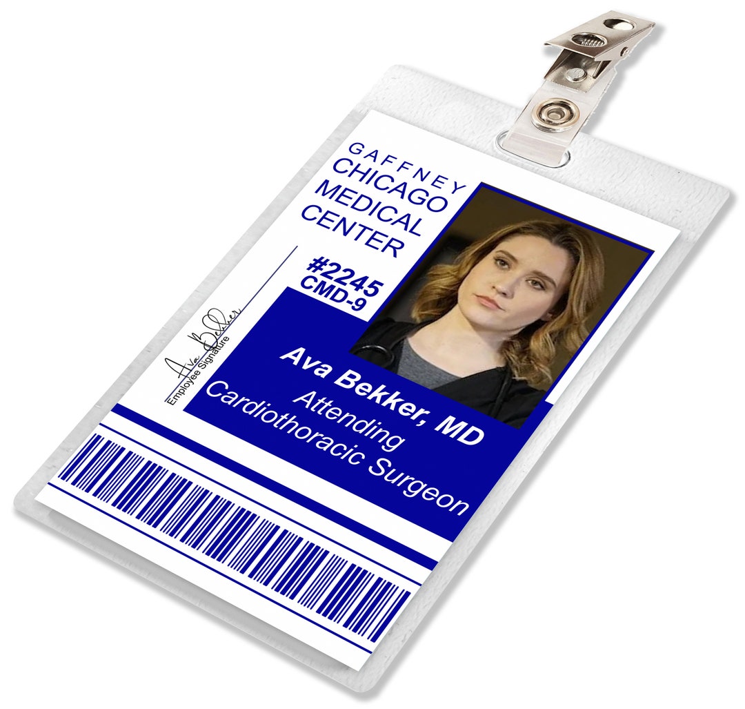 Chicago Med Dr. AVA BEKKER Gaffney Medical Center Hospital ID Badge ...