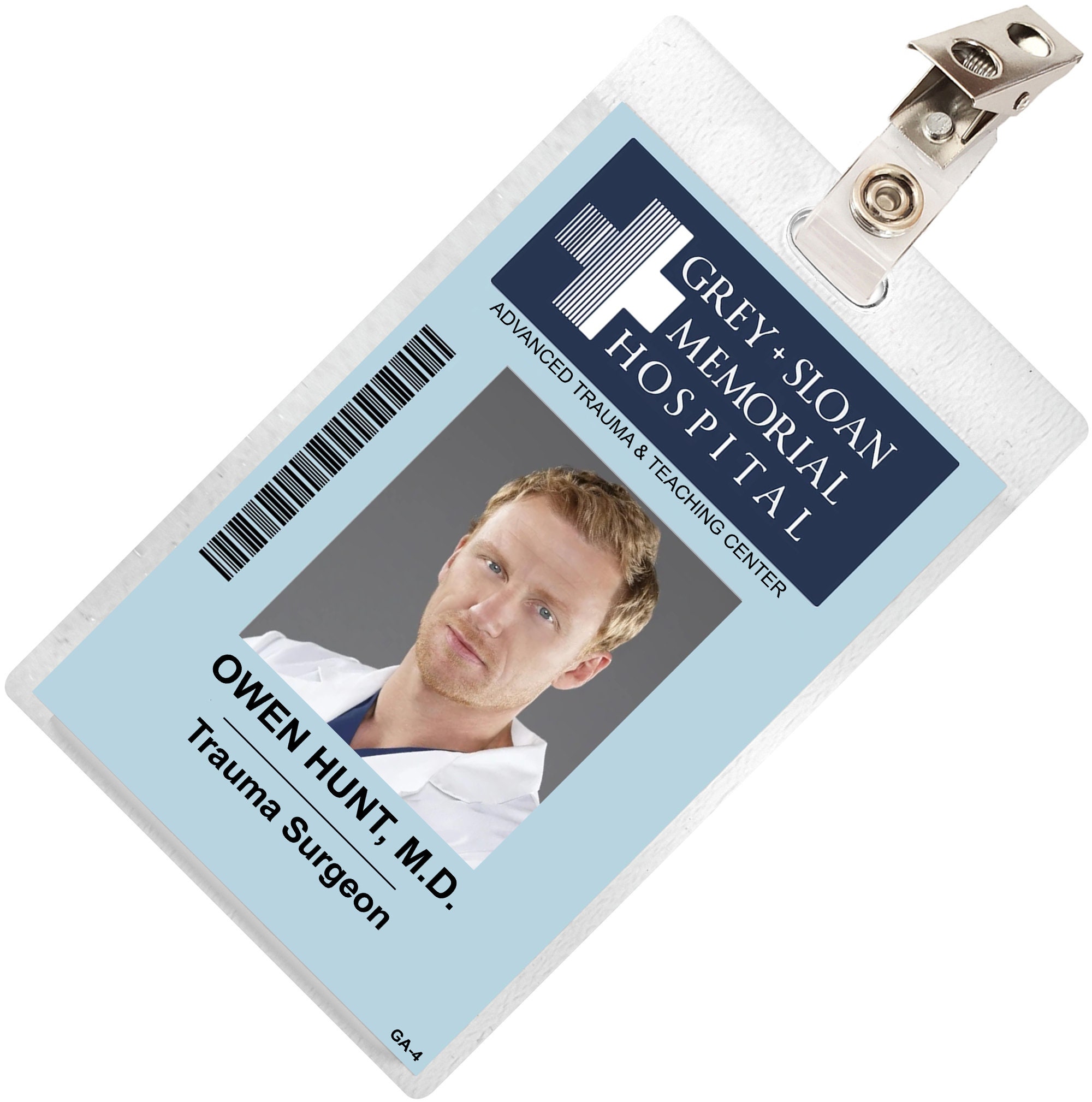 Grey's Anatomy OWEN HUNT Sloan Memorial Hospital ID Badge Card Cosplay ...