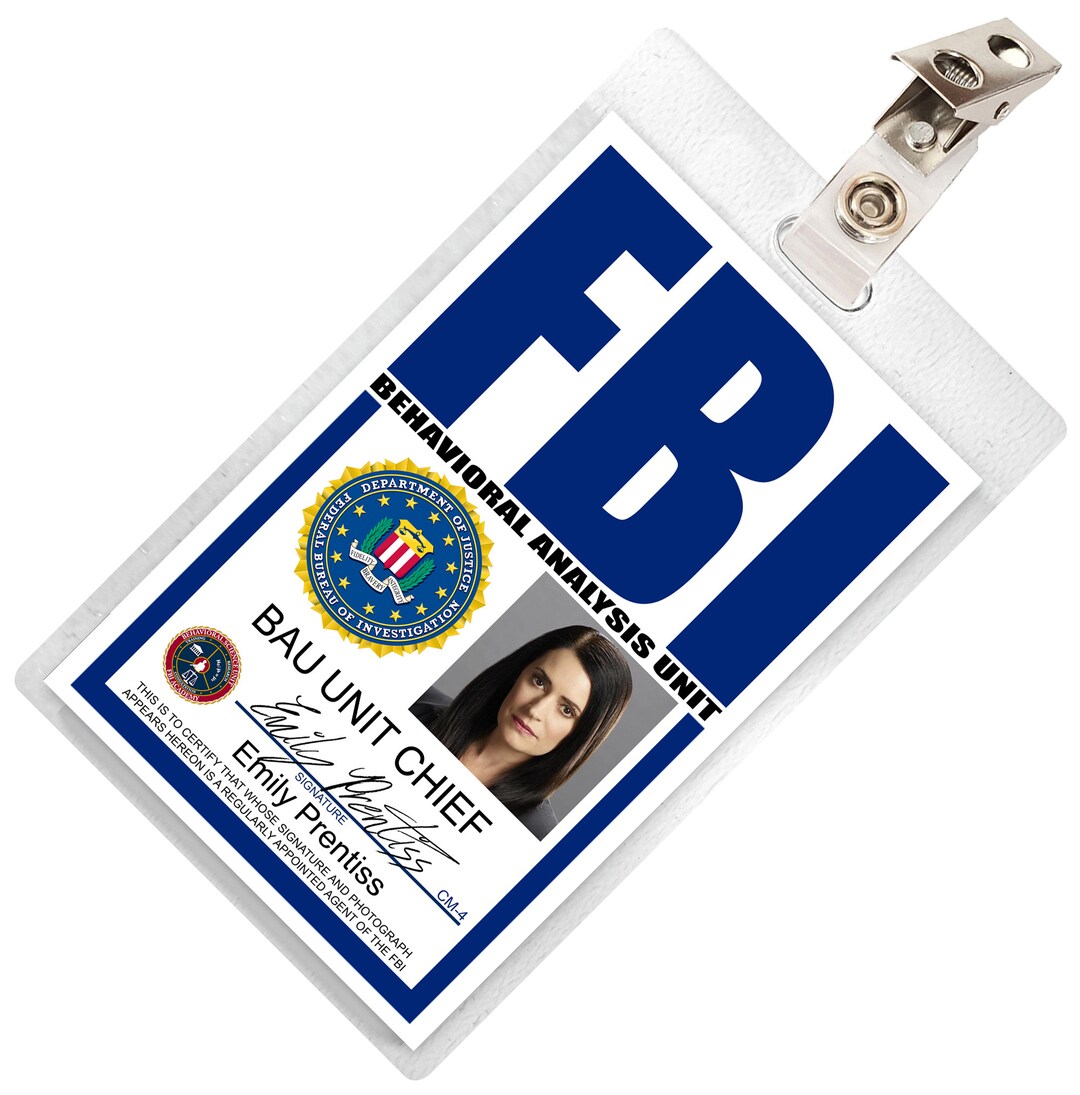 Criminal Minds TV Show Emily Prentiss FBI ID Insignia Tarjeta - Etsy España