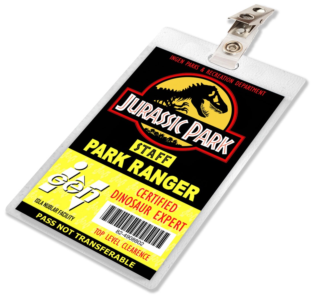Jurassic Park / World Ranger ID Badge Name Tag Prop for Cosplay Costume ...