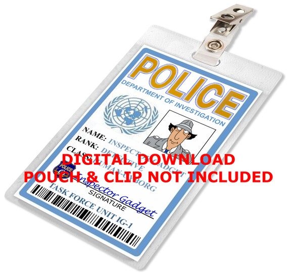 INSPECTOR GADGET Metro Police Detective ID Badge Card Name | Etsy