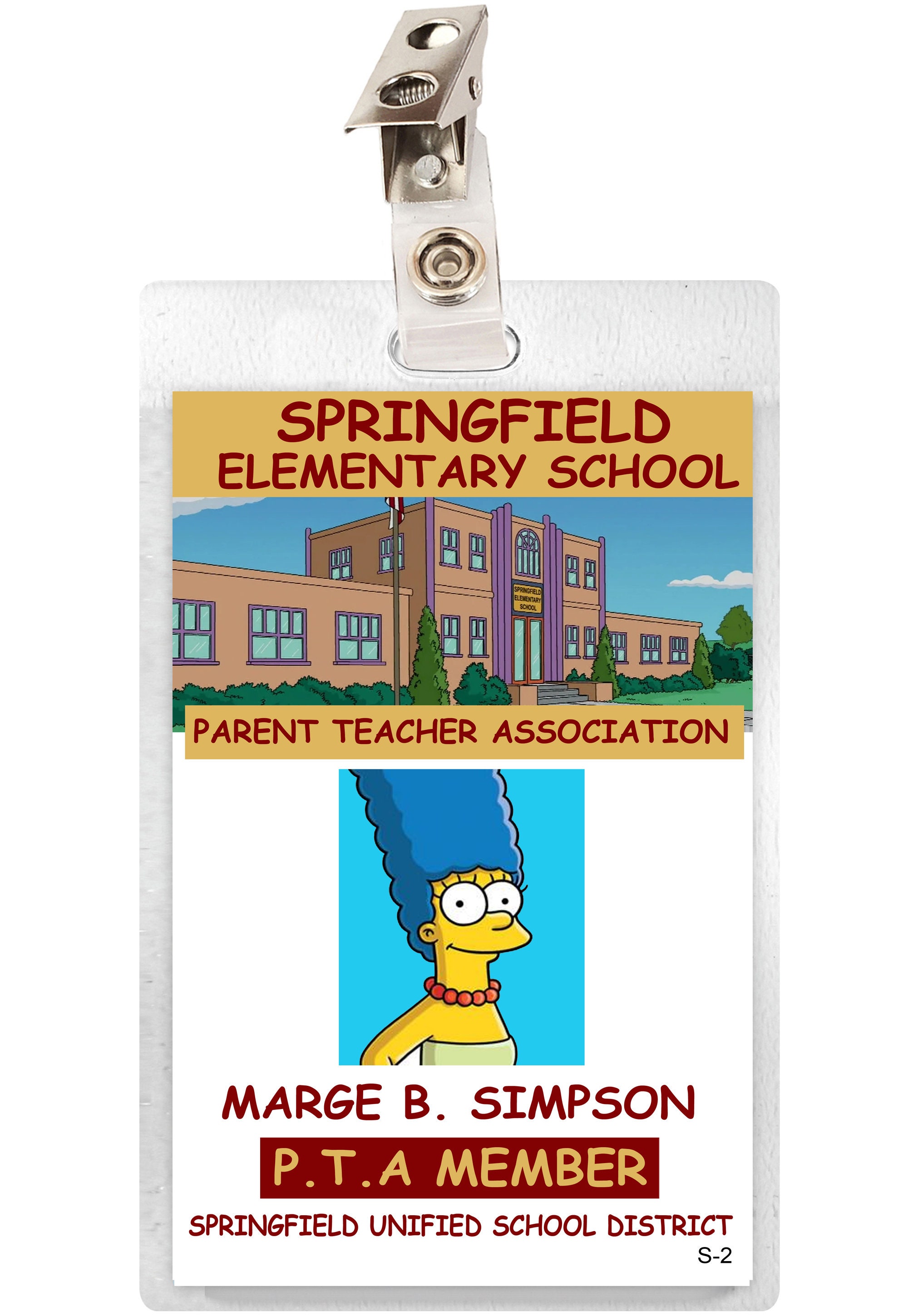 Marge Simpson of the Simpsons Springfield Elementary School P.T.A ID ...