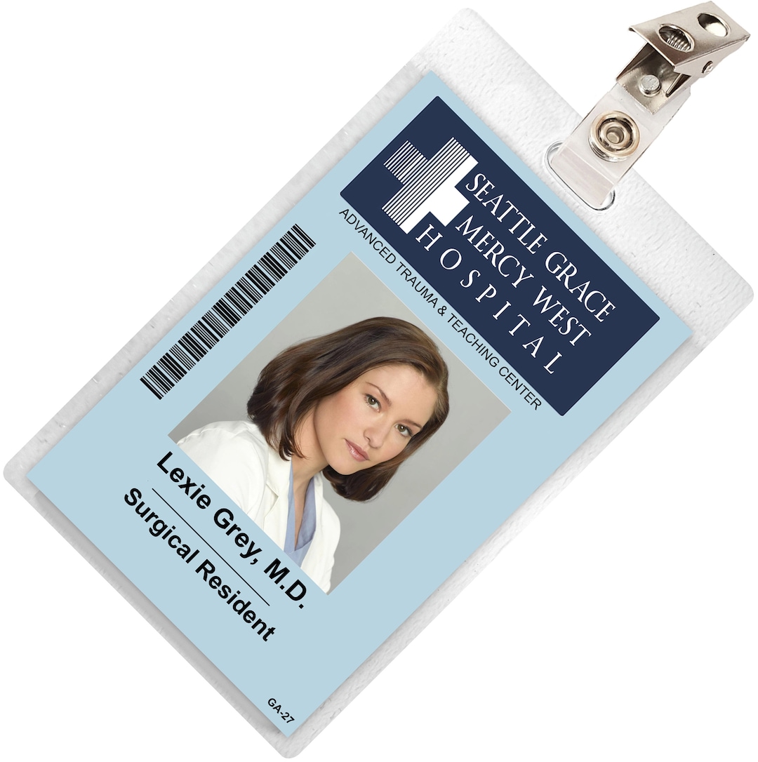 Grey's Anatomy LEXIE GREY Seattle Grace Hospital ID Badge Card Cosplay ...
