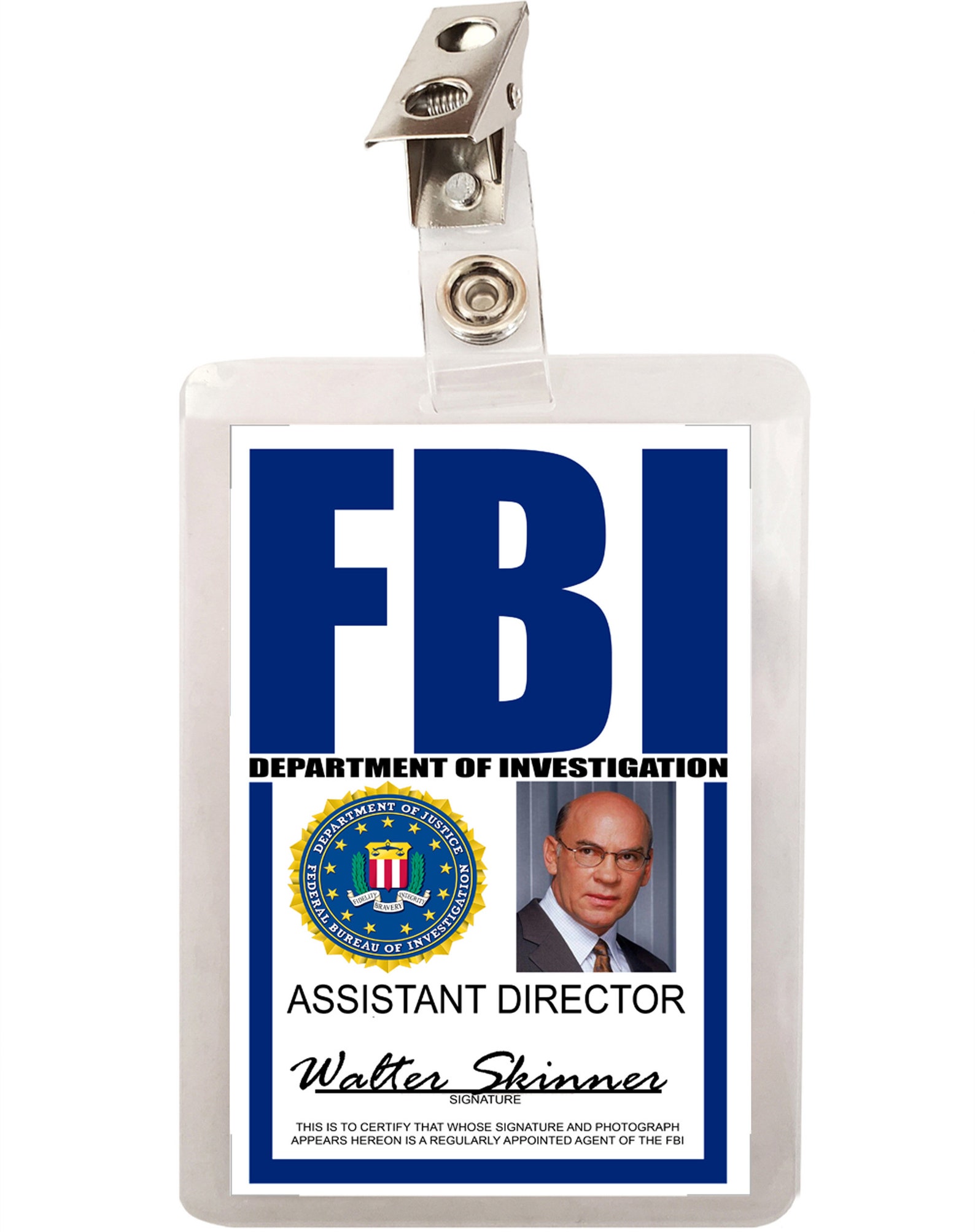 X FILES Walter Skinner FBI ID Badge Name Tag Card Laminate | Etsy