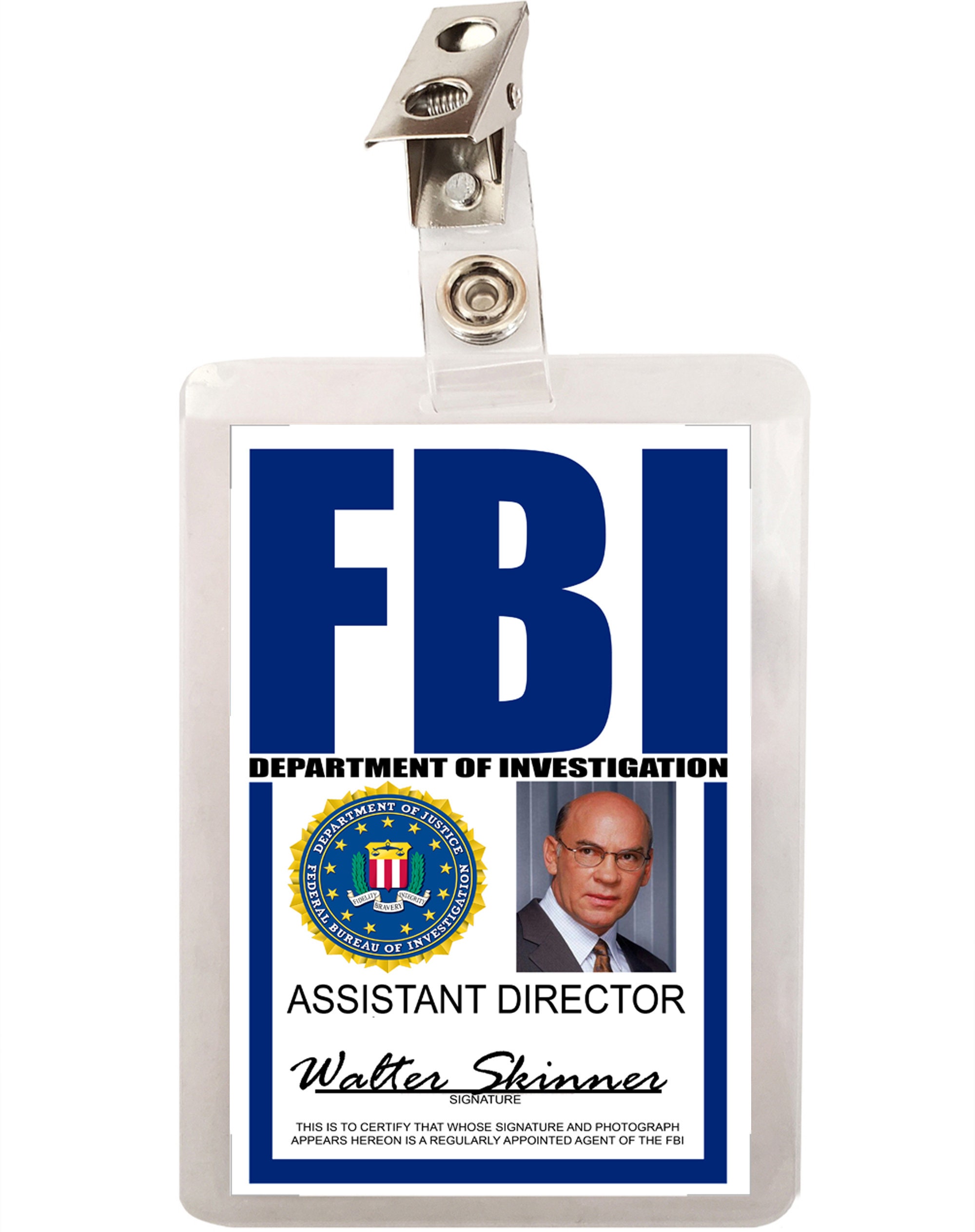 X FILES Walter Skinner FBI ID Badge Name Tag Card Laminate - Etsy