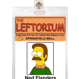 Ned Flanders of the Simpsons the Leftorium ID Card Badge - Etsy