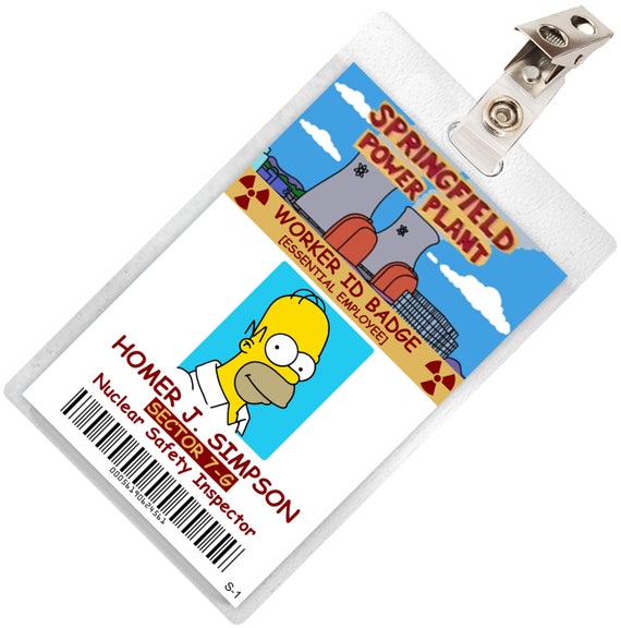 Homer Simpson of The Simpsons Springfield Power Plant ID Card | Etsy