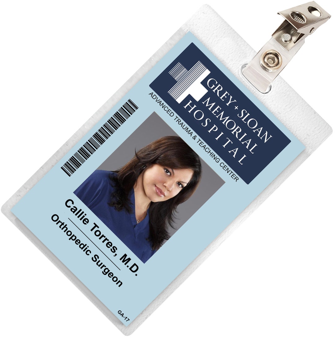 Grey's Anatomy Calliope CALLIE TORRES Grey Sloan Memorial Hospital ID ...