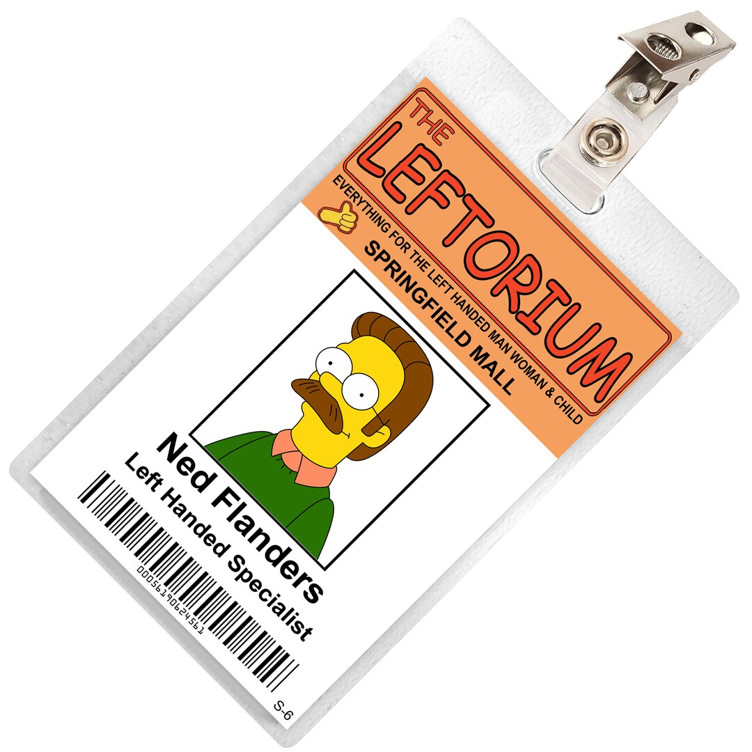 Ned Flanders of the Simpsons the Leftorium ID Card Badge - Etsy