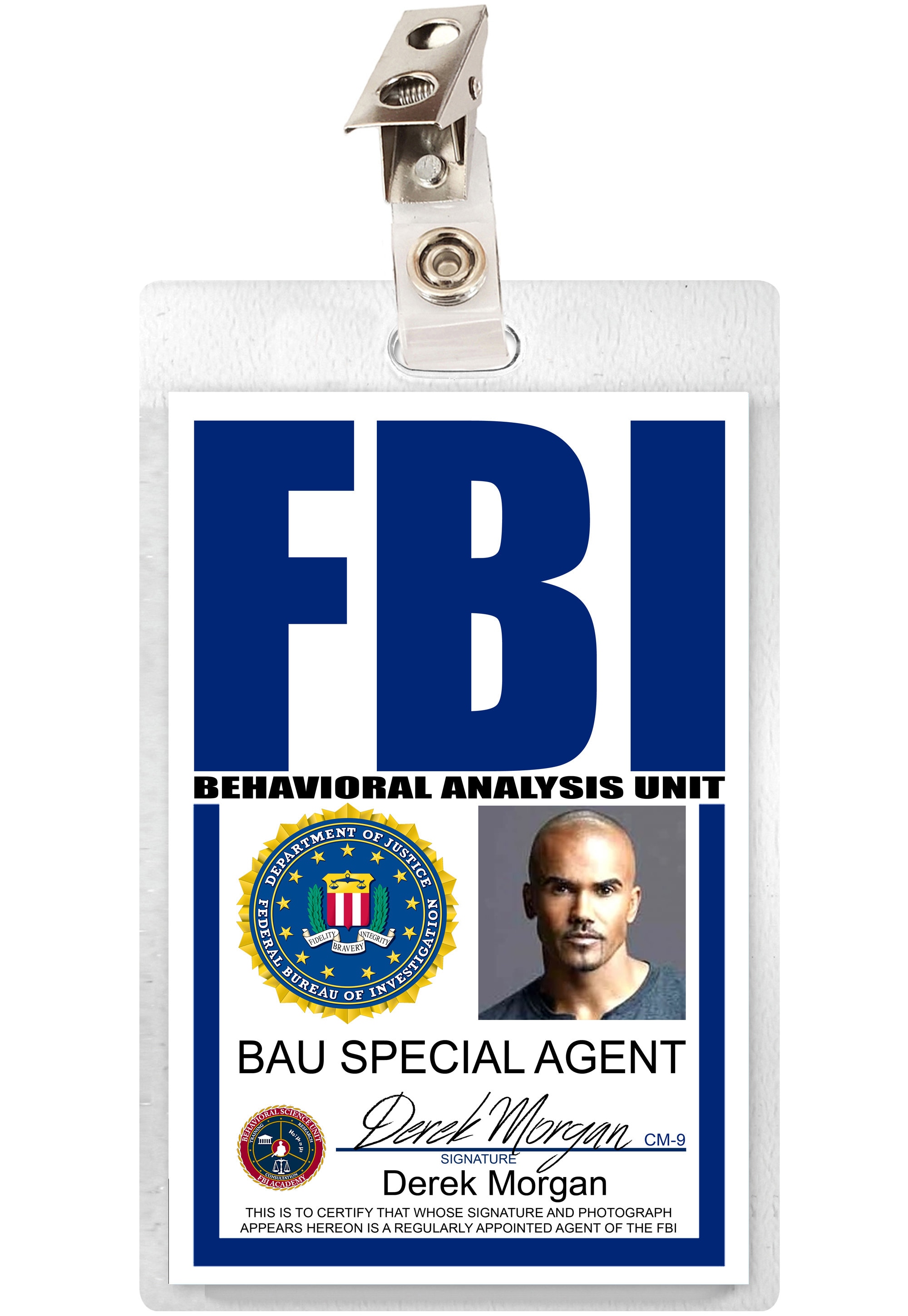 Criminal Minds TV Show Derek Morgan FBI ID Badge Card Cosplay - Etsy