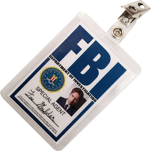 X FILES Fox Mulder FBI ID Badge Name Tag Card Laminate Costume - Etsy UK