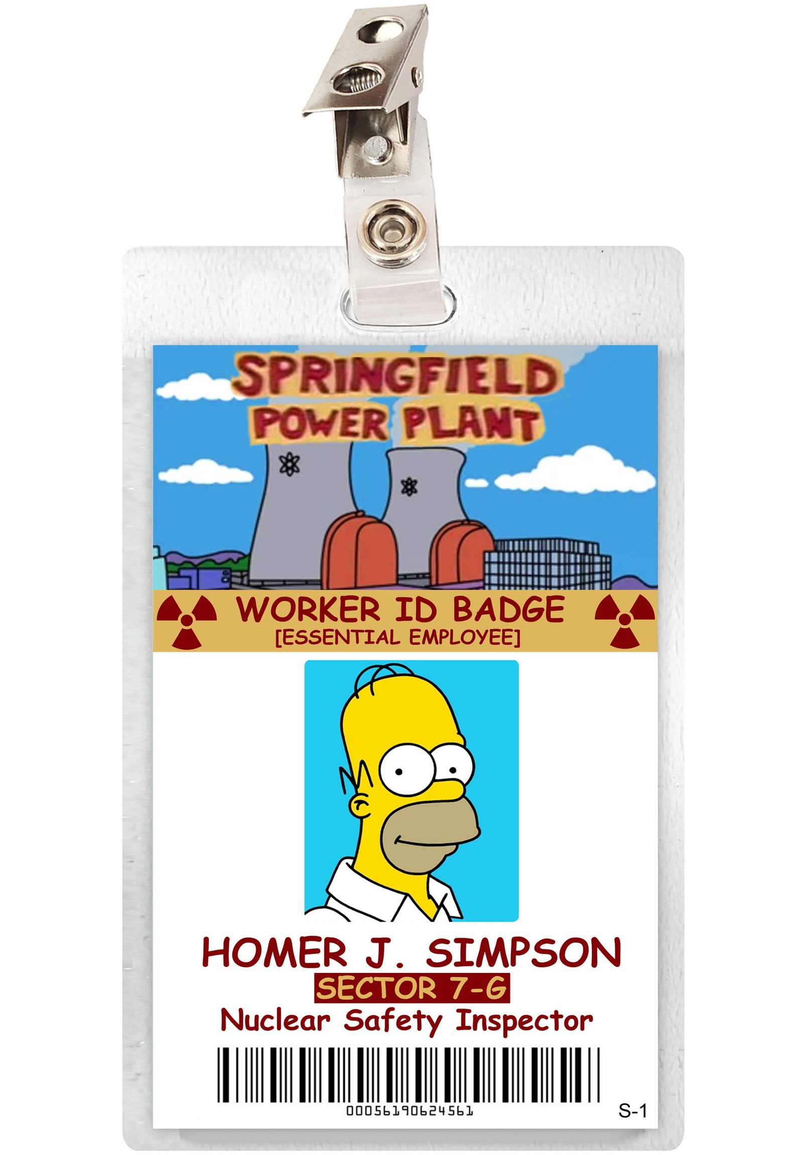 Homer Simpson of The Simpsons Springfield Power Plant ID Card | Etsy