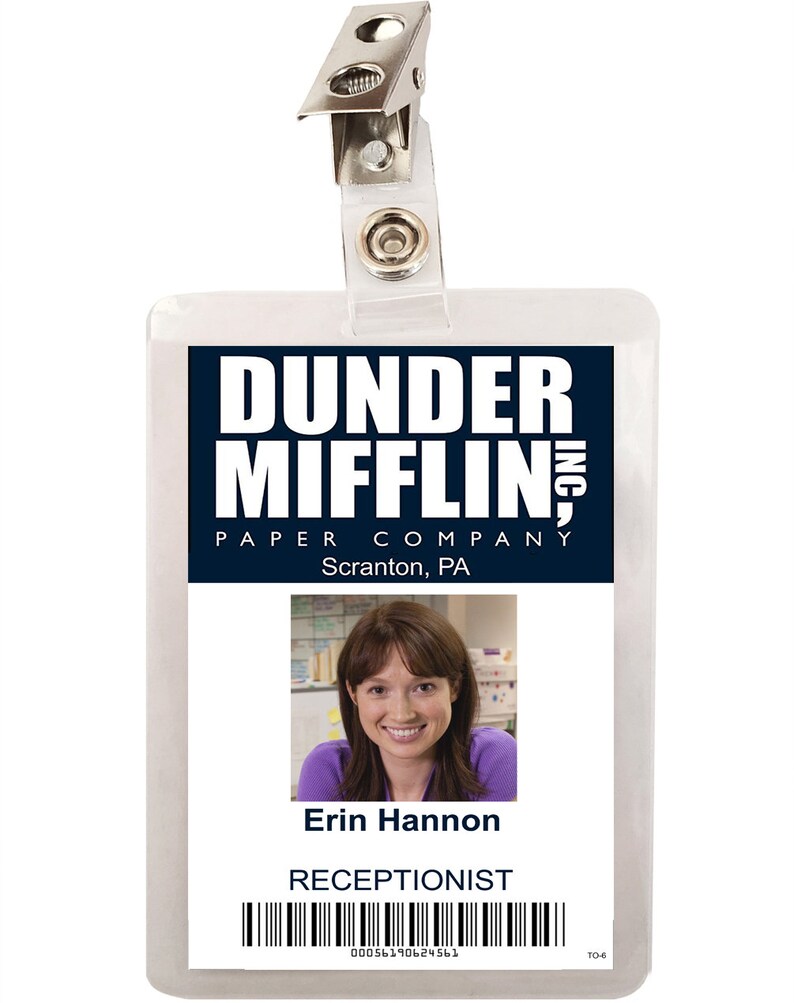 The Office Erin Hannon Dunder Mifflin ID Badge Cosplay Costume Name Tag ...