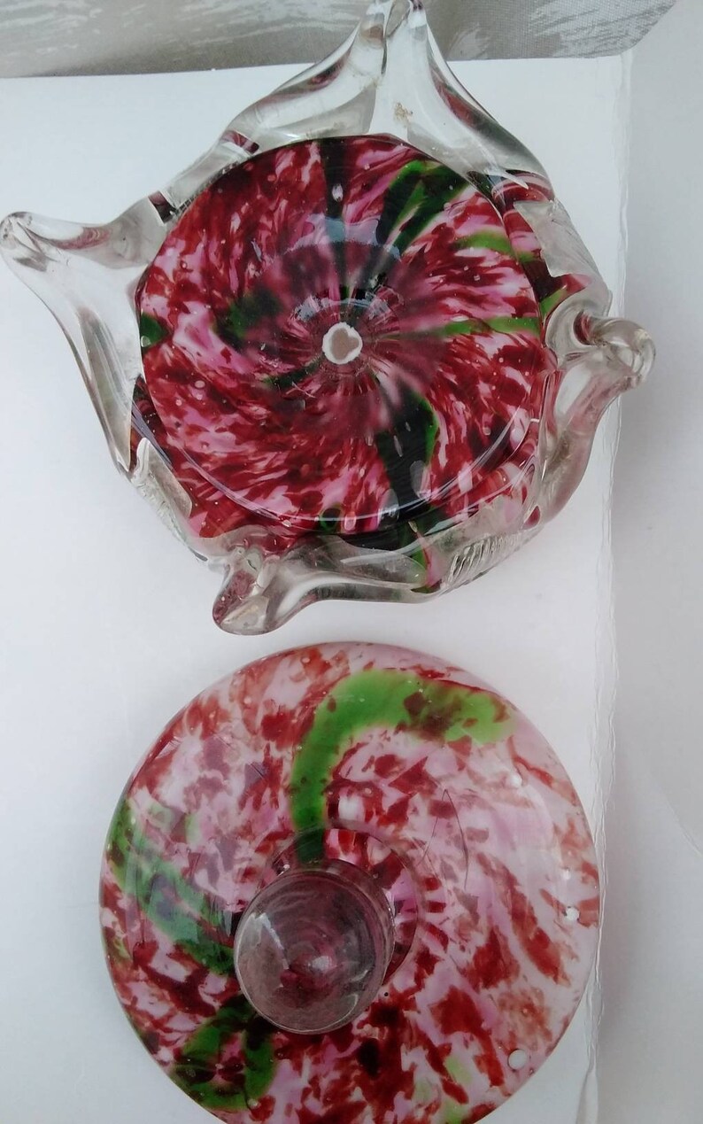 Victorian Welz Triple Cased Spatter Glass Lidded and Footed - Etsy