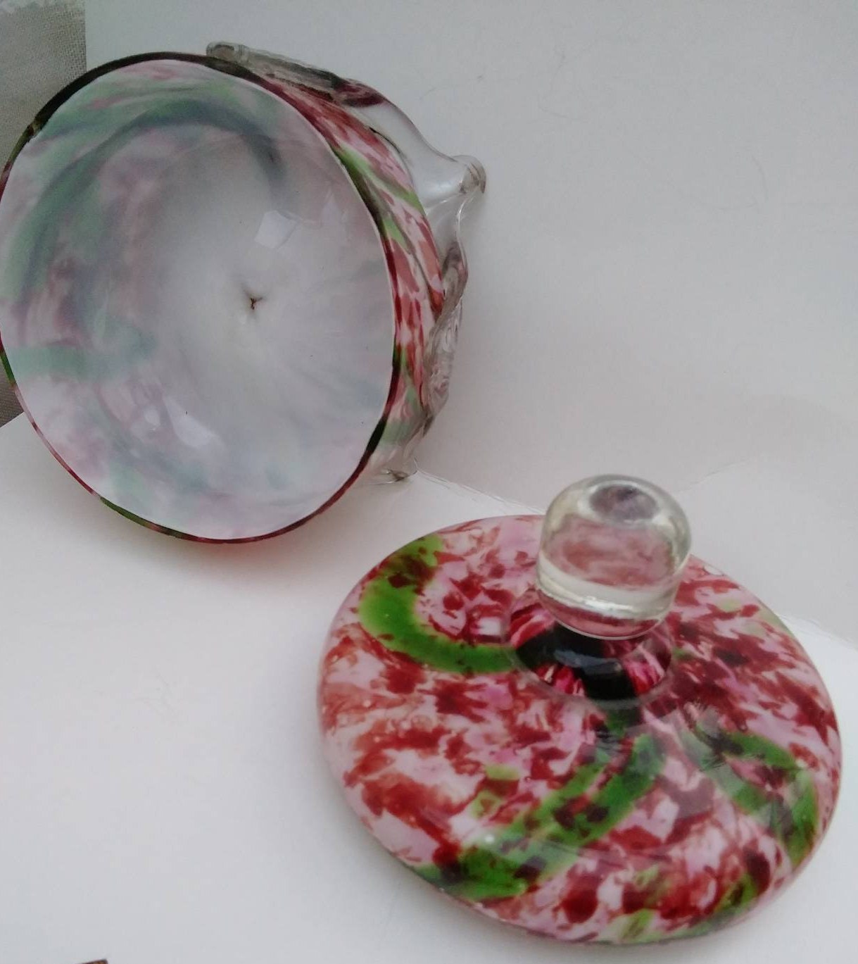 Victorian Welz Triple Cased Spatter Glass Lidded and Footed - Etsy