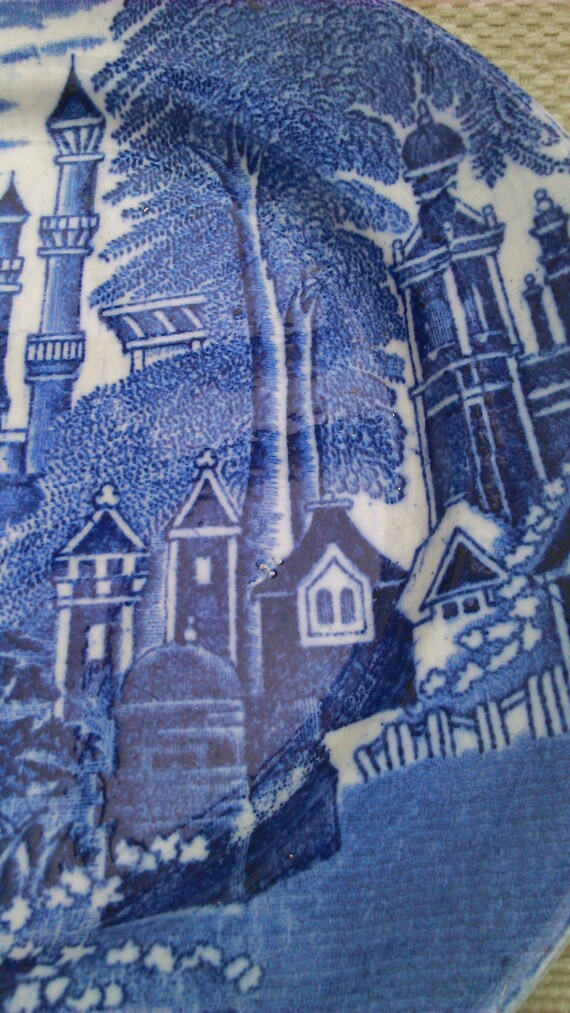 Staffordshire Rabbit with Bocage and Gilding on Cobalt Blue base ...