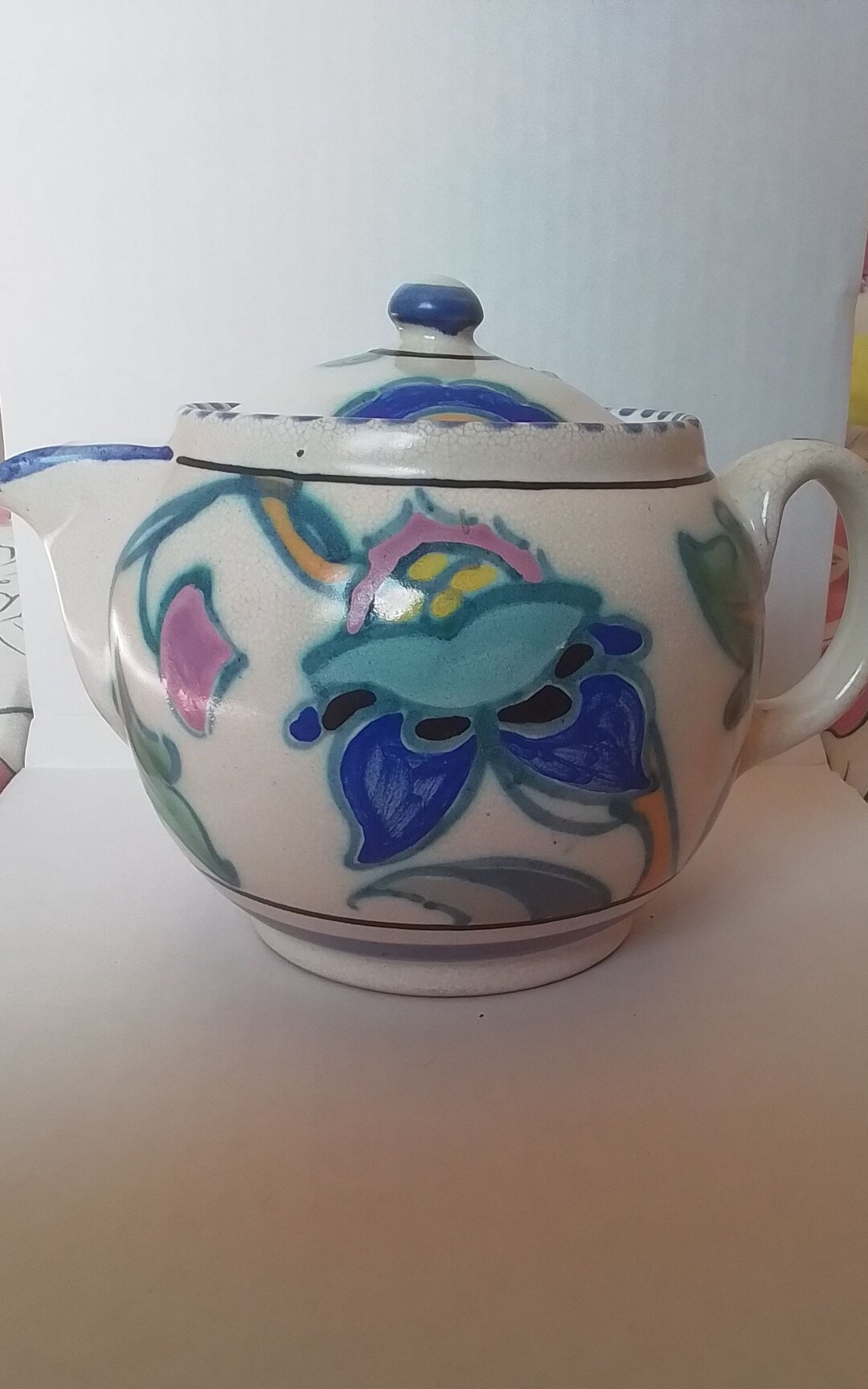Antique Charles Collard Honiton Pottery Very Rare Teapot Jacobean ...