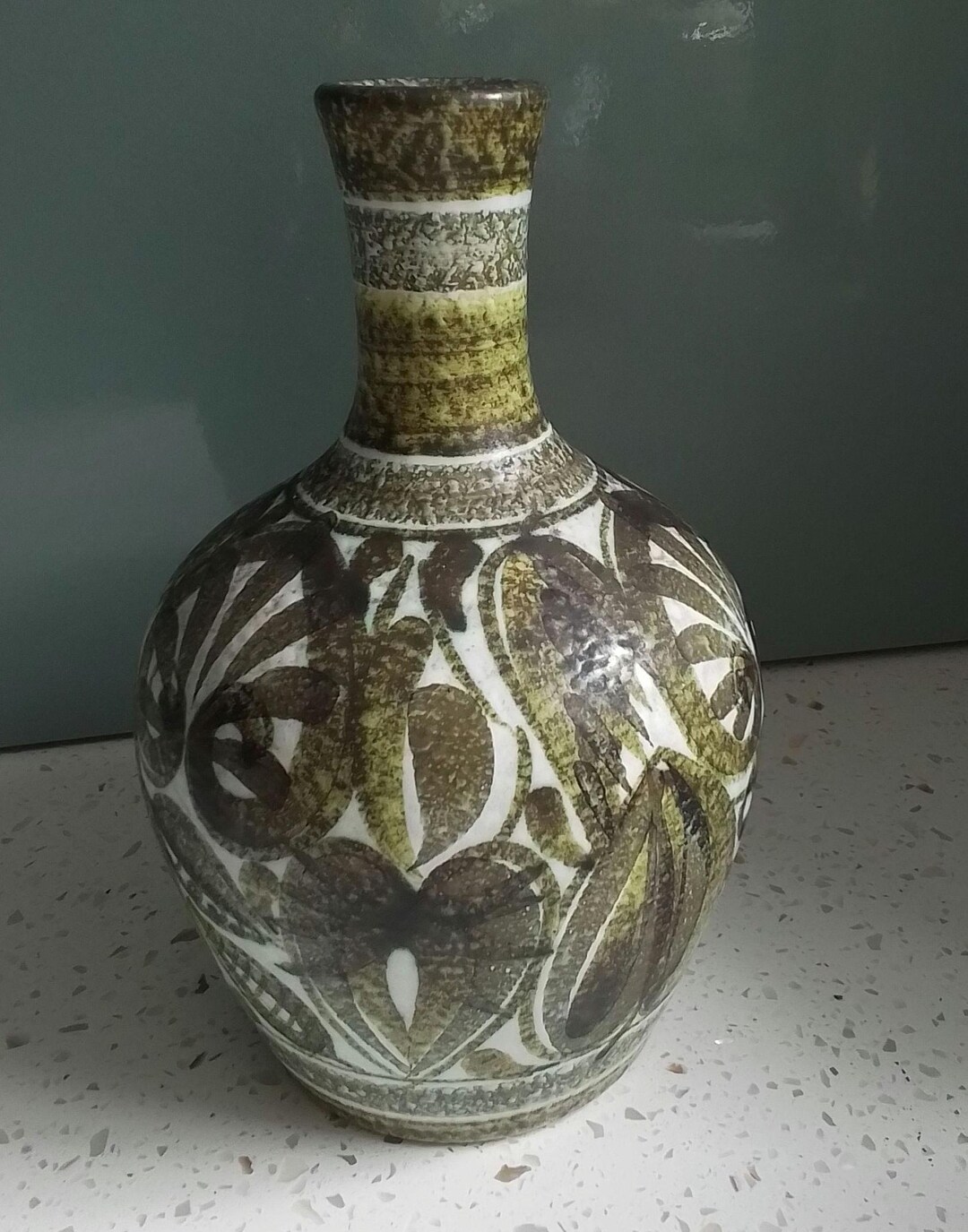 Vintage Denby Bourne Hand Thrown Hand Painted Vase Incised Signature ...