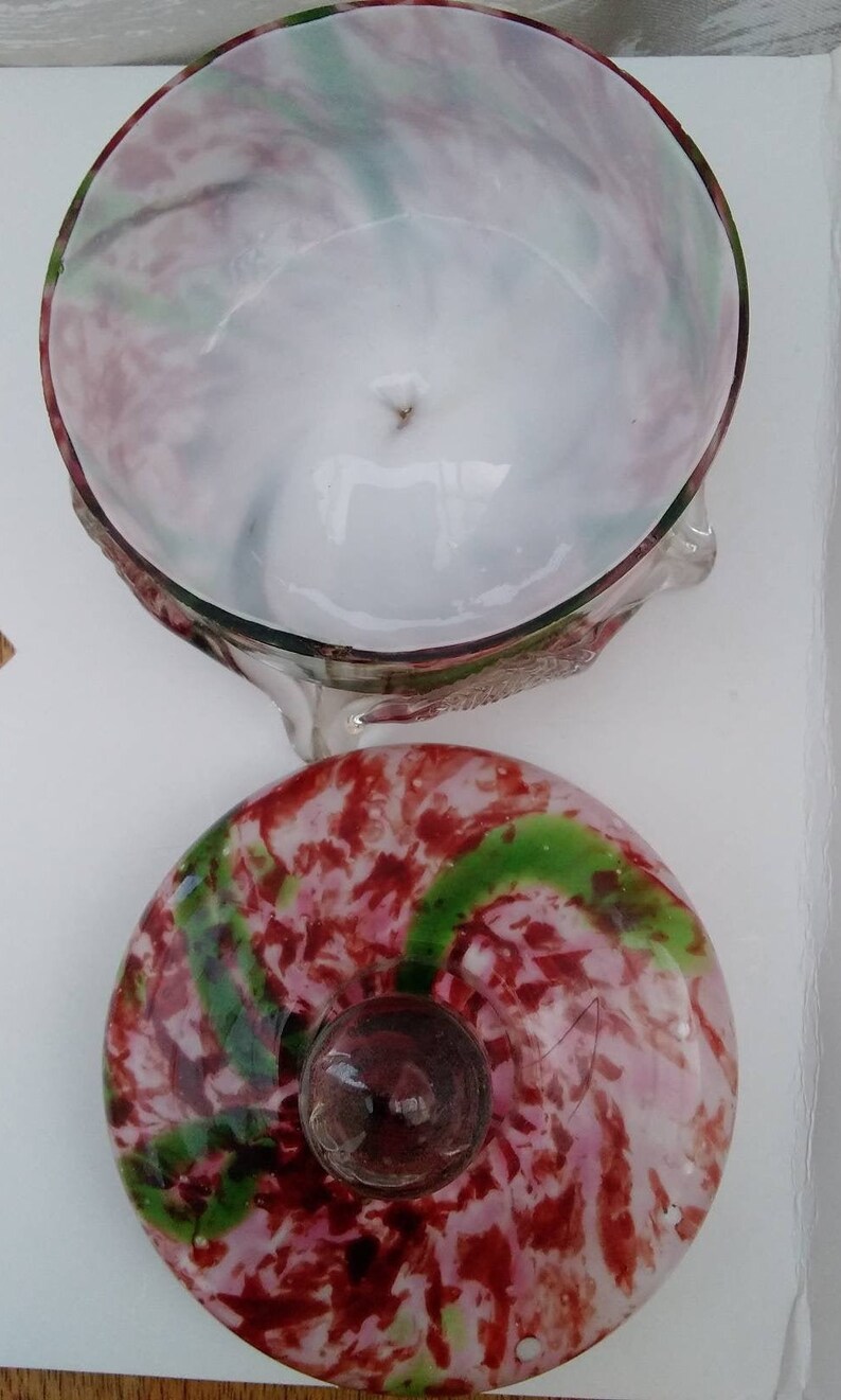 Victorian Welz Triple Cased Spatter Glass Lidded and Footed - Etsy