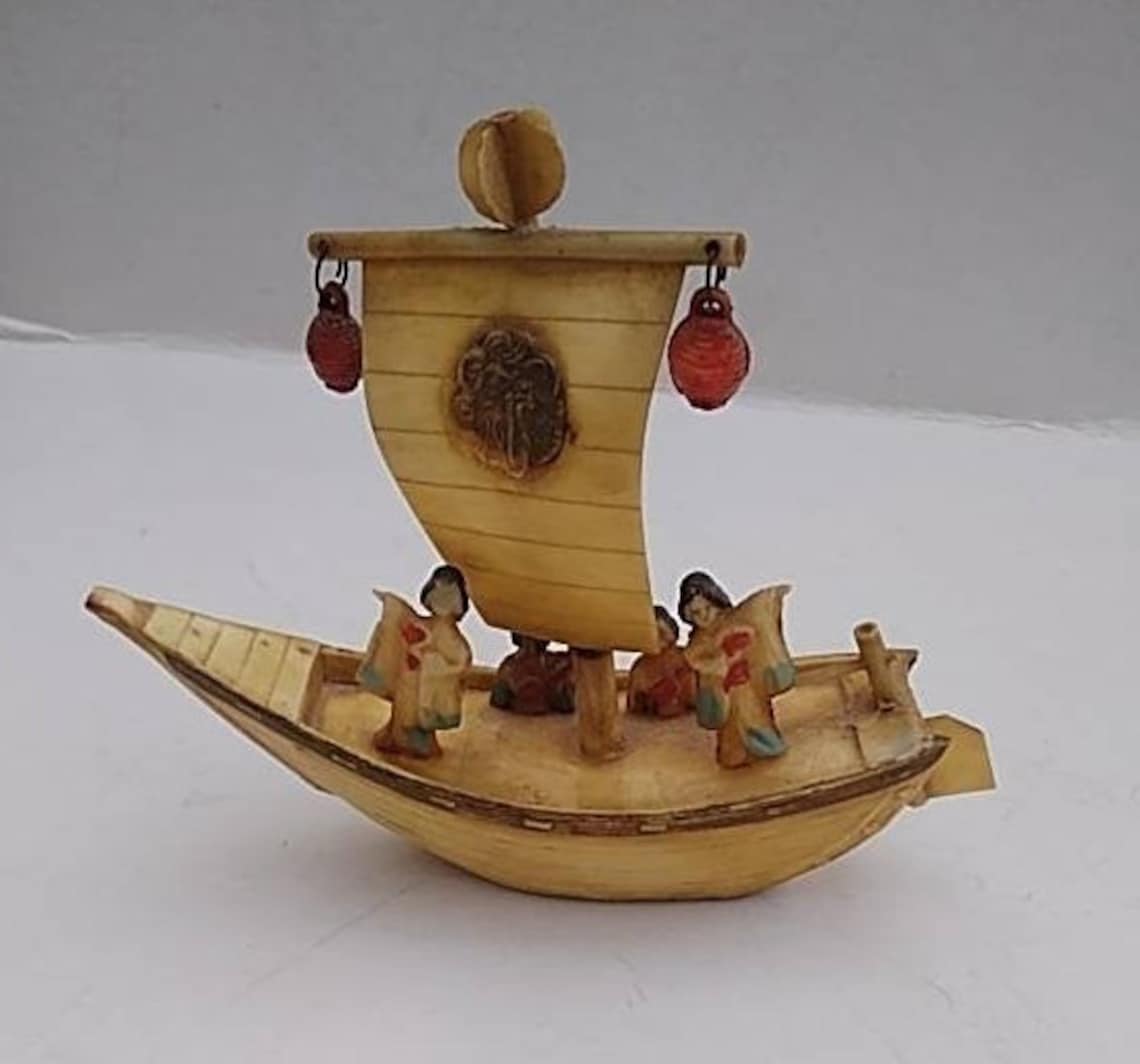 Japanese Celluloid Junk/ Boat With Hanging Lanterns - Etsy