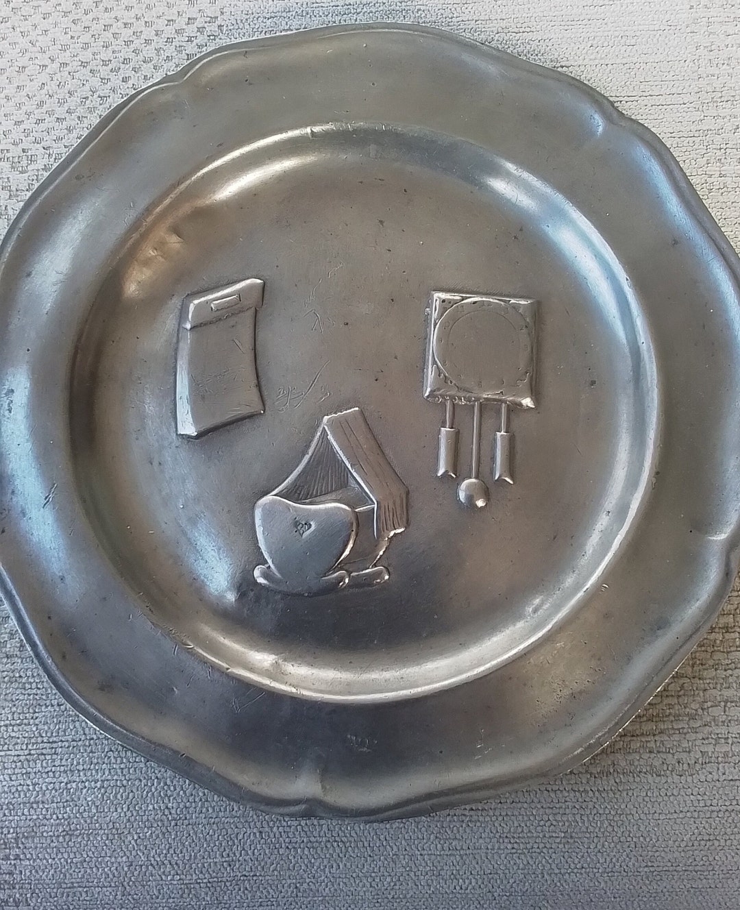 Antique Pewter Birth Plate - Etsy