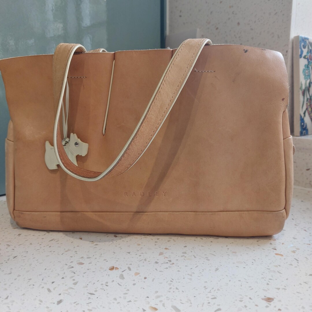 Radley Handbag Cream Soft Leather Top Holder - Etsy UK