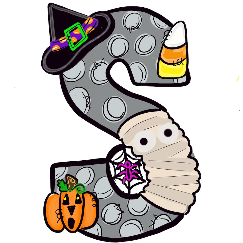 Halloween Themed Initial of Your Choice Downloadable Door Hanger ...