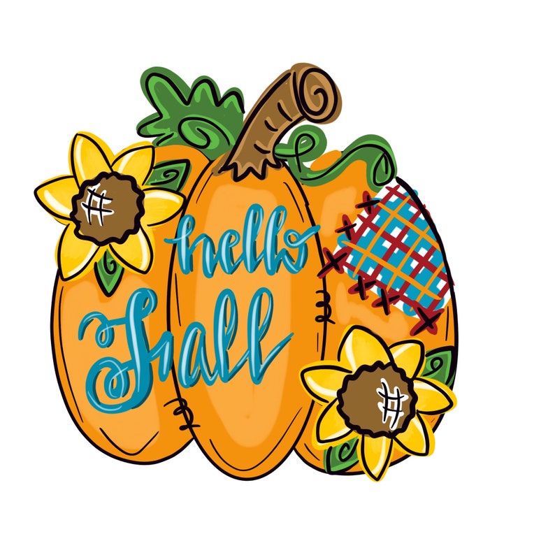 Fall Pumpkin Downloadable Door Hanger Template - Etsy