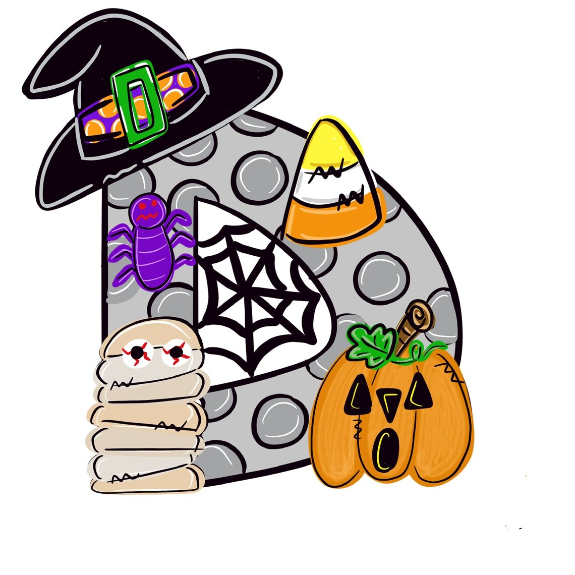 Halloween Themed Letter D Downloadable Door Hanger Template and PDF ...