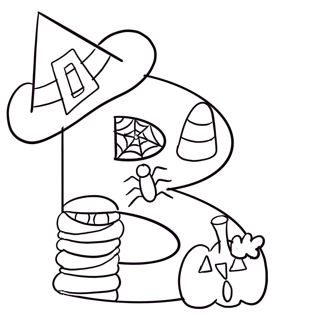 Halloween Themed Letter B Downloadable Door Hanger Template - Etsy