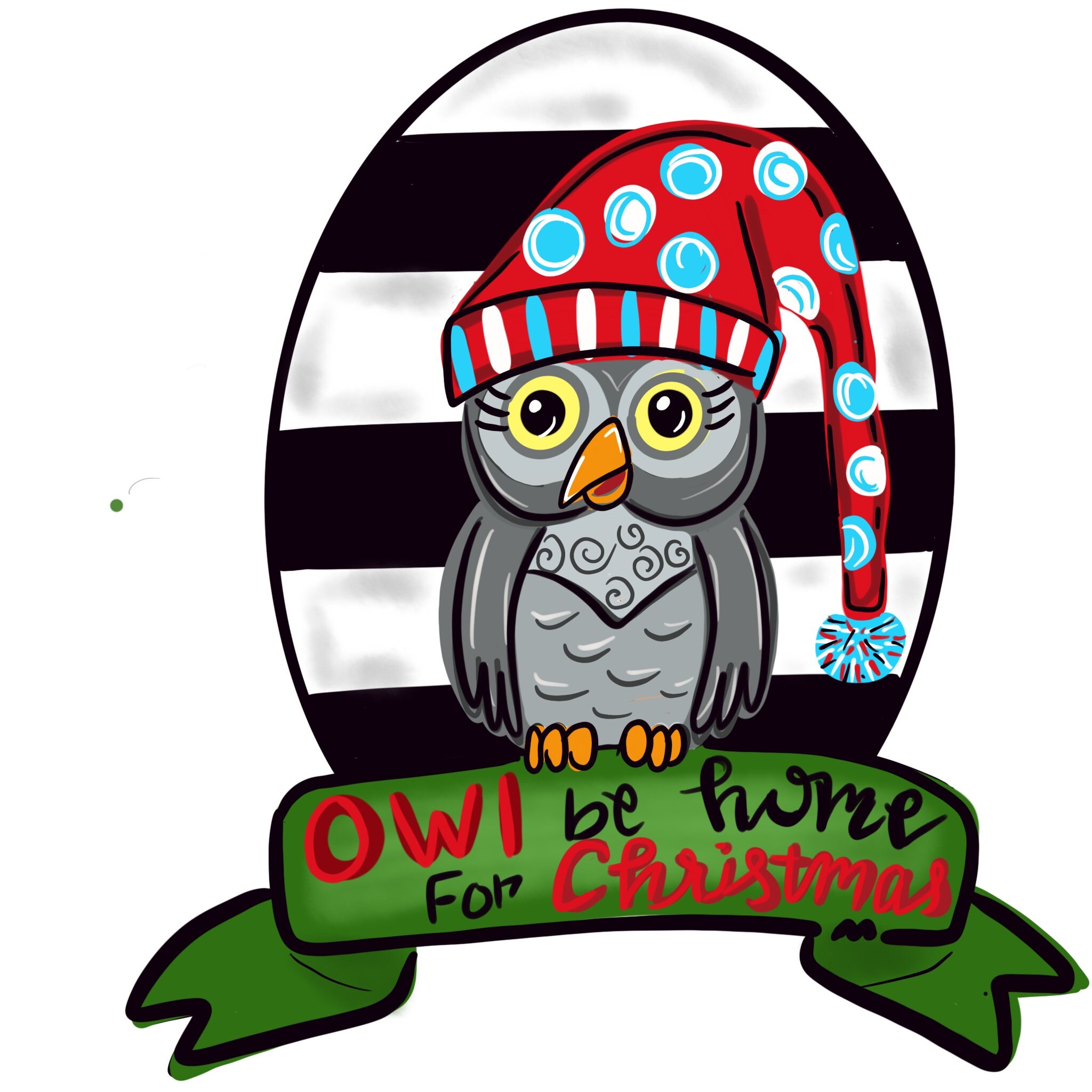 Owl be home for Christmas downloadable door hanger template - Etsy España
