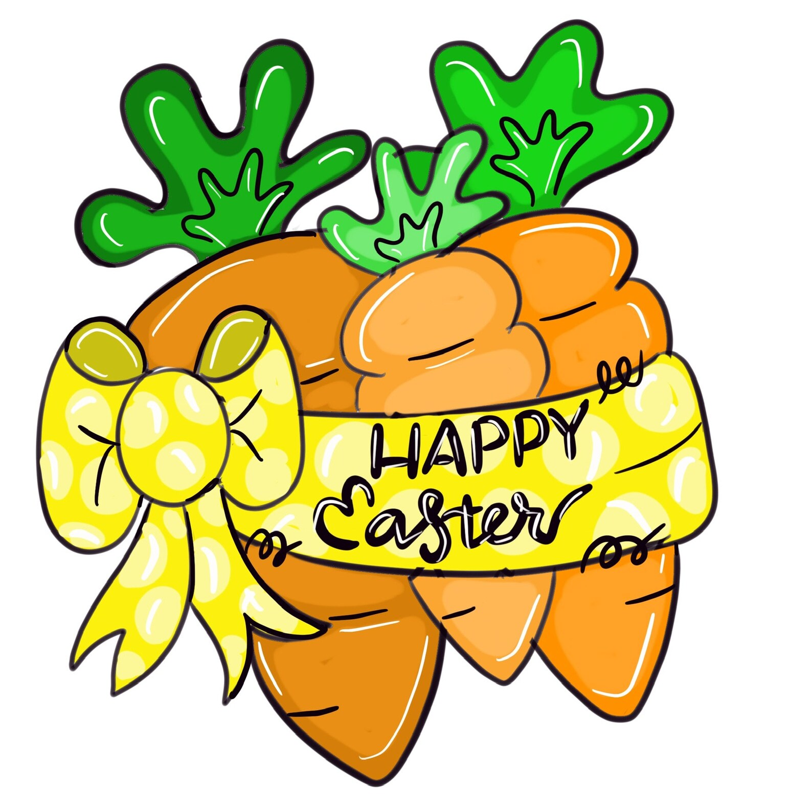 Carrots With Bow Downloadable Door Hanger Template - Etsy