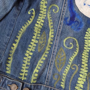 Hand Painted Original Full Moon Face With Ferns and Constellations ...