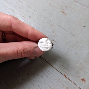 Handmade Polymer Clay Moon Face Statement Stacking Ring - Etsy