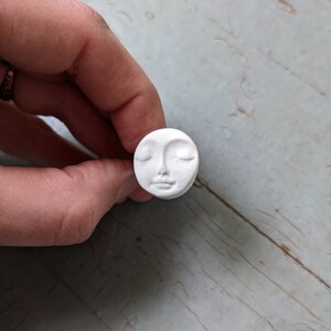 Handmade Polymer Clay Moon Face Statement Stacking Ring - Etsy
