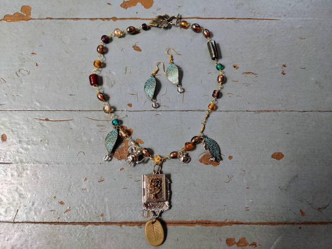 Fairytale Tea Party Locket Necklace and Earrings Set - Etsy