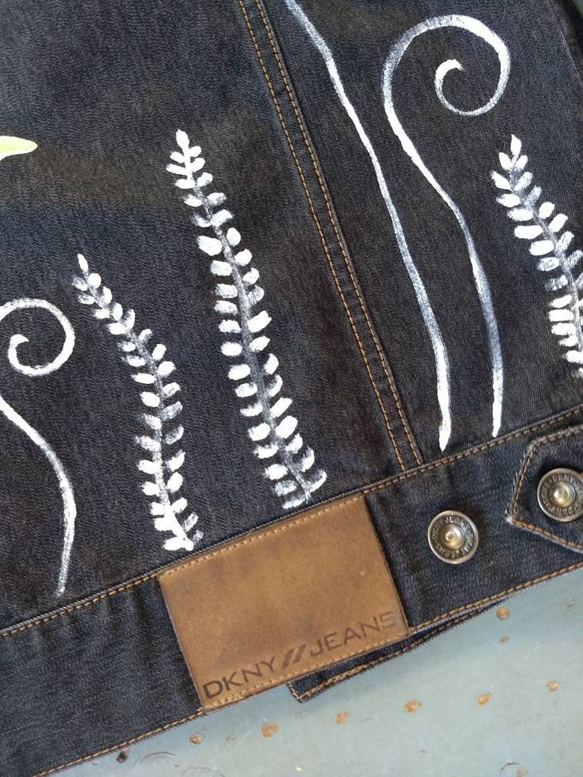 Luna and Full Moon Crowned Hand Painted Boho Jean Jacket | Etsy