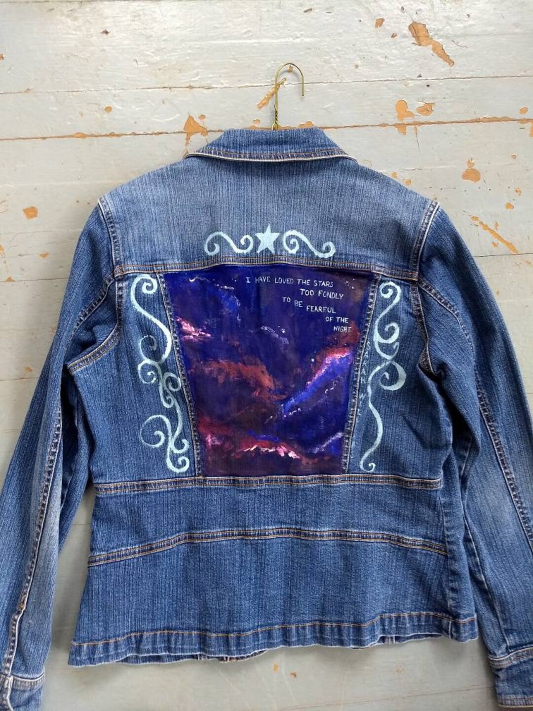 Hand Painted Night Sky Denim Jacket - Etsy