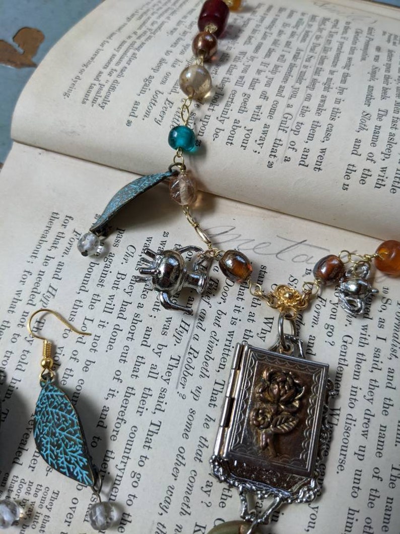 Fairytale Tea Party Locket Necklace and Earrings Set - Etsy