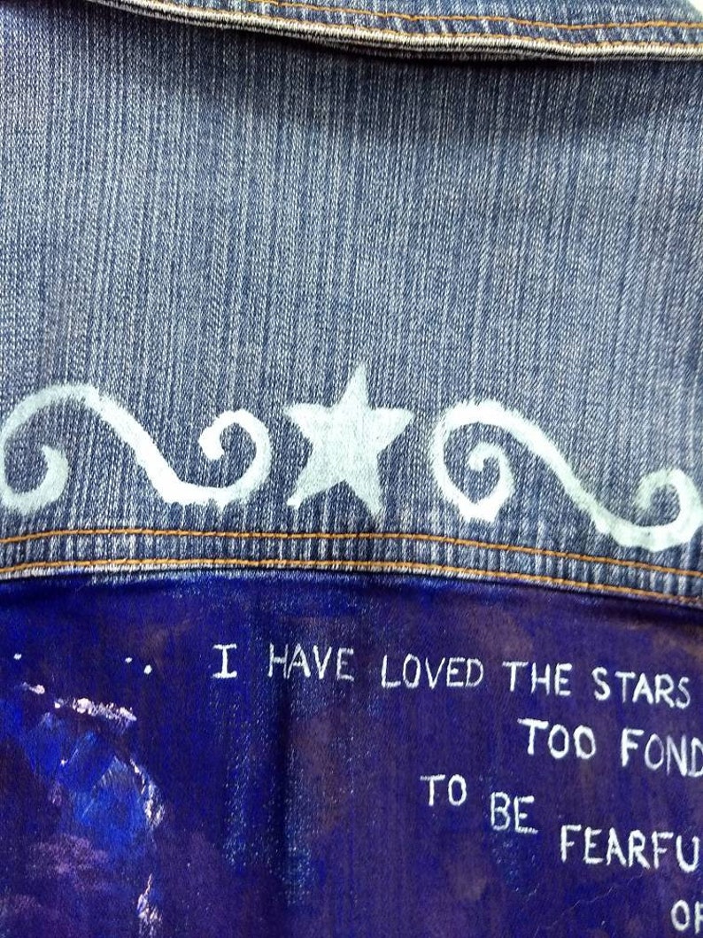 Hand Painted Night Sky Denim Jacket | Etsy