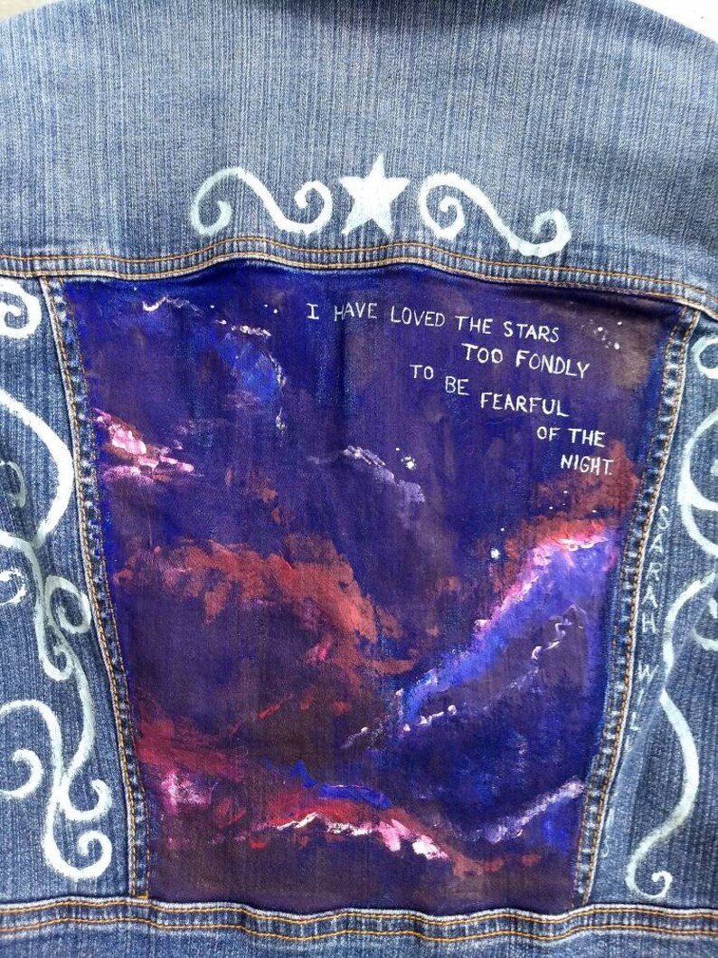 Hand Painted Night Sky Denim Jacket | Etsy