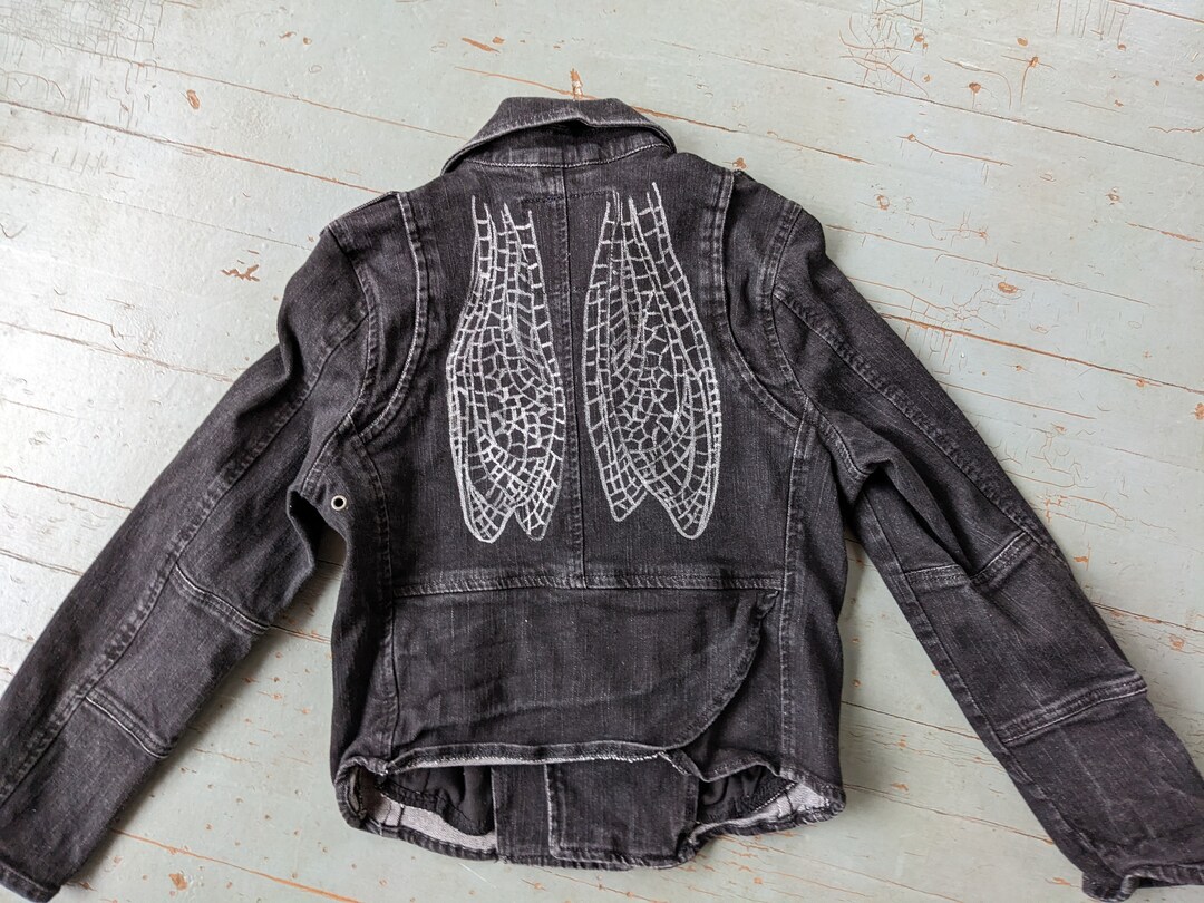 Punk Rock Pixie Black Denim Moto Jacket - Etsy