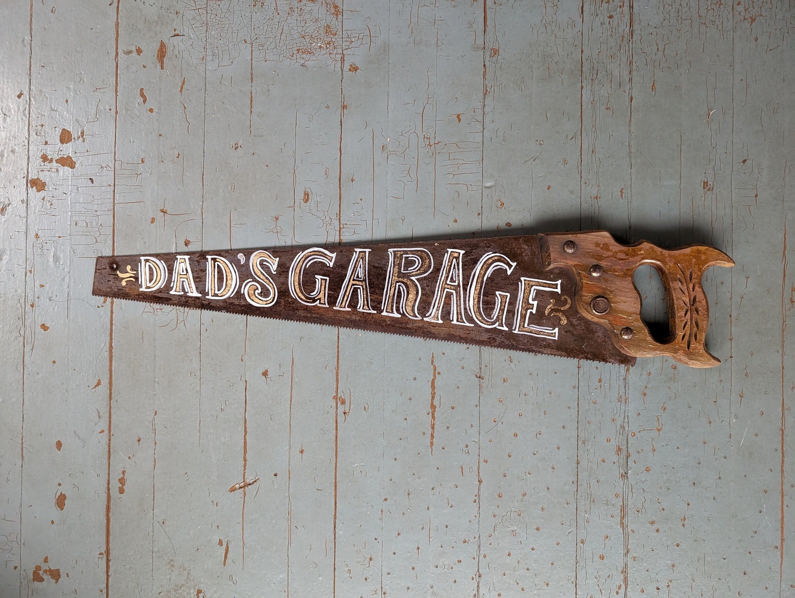 Vintage Hand Lettered Saw Sign - Etsy