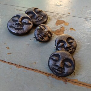 Handmade Polymer Clay Happy Tear Moon Face Pin - Etsy