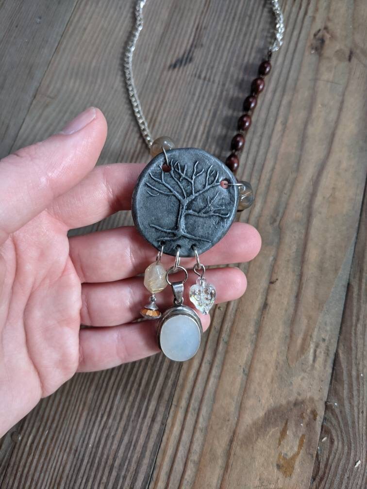 Tree of Life Vintage Locket Charm Cottage Core Assemblage - Etsy UK