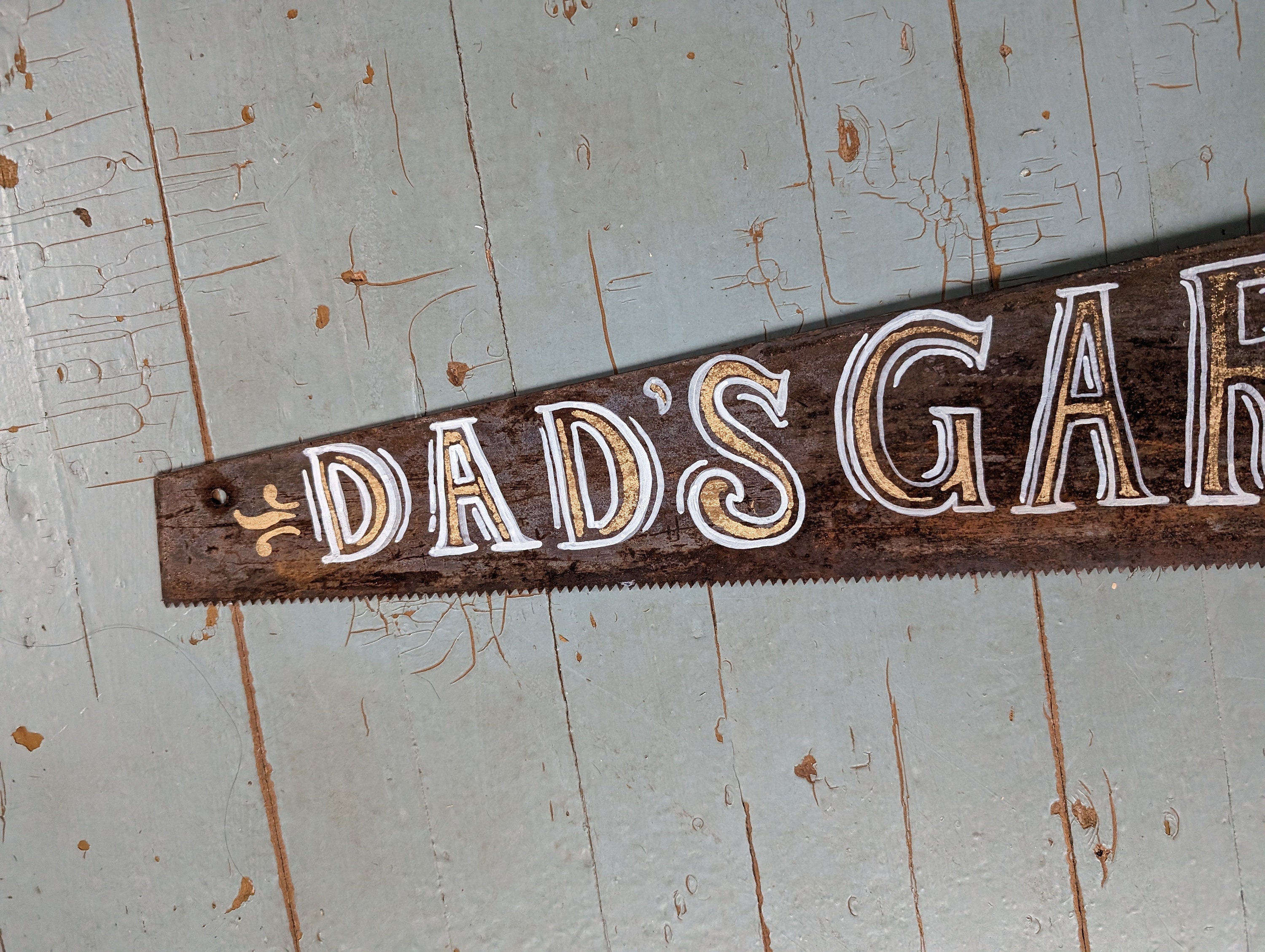 Vintage Hand Lettered Saw Sign - Etsy