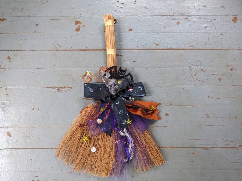 Spooky Cute Halloween Mini Witches Broom Door or Wall Hanging Decor - Etsy