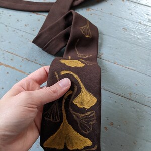 Hand Painted Upcycled Ginkgo Leaf Necktie - Etsy