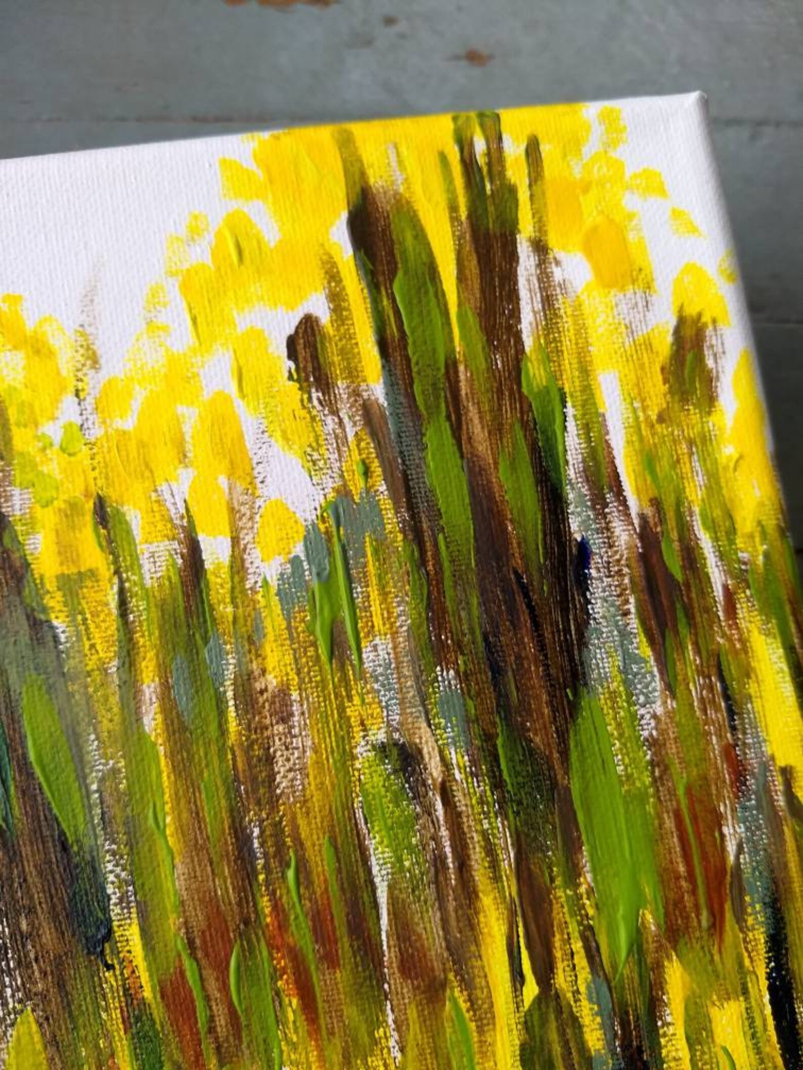 Original abstract painting of daffodils in early spring | Etsy