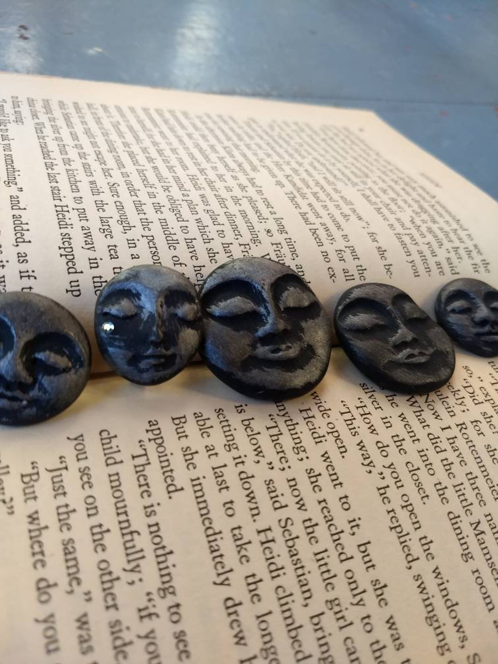 Handmade Polymer Clay Happy Tear Moon Face Pin | Etsy